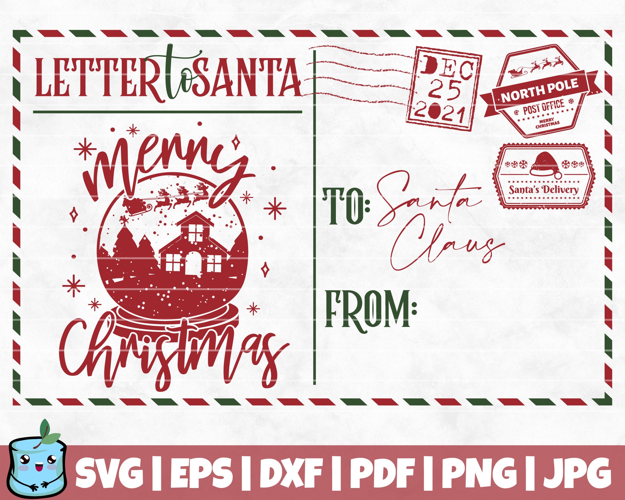 Letters to Santa SVG Bundle SVG Cut Files Instant Download | Etsy