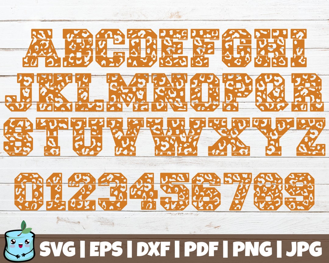 Leopard SVG Letters and Numbers SVG Cut File Commercial Use Instant ...