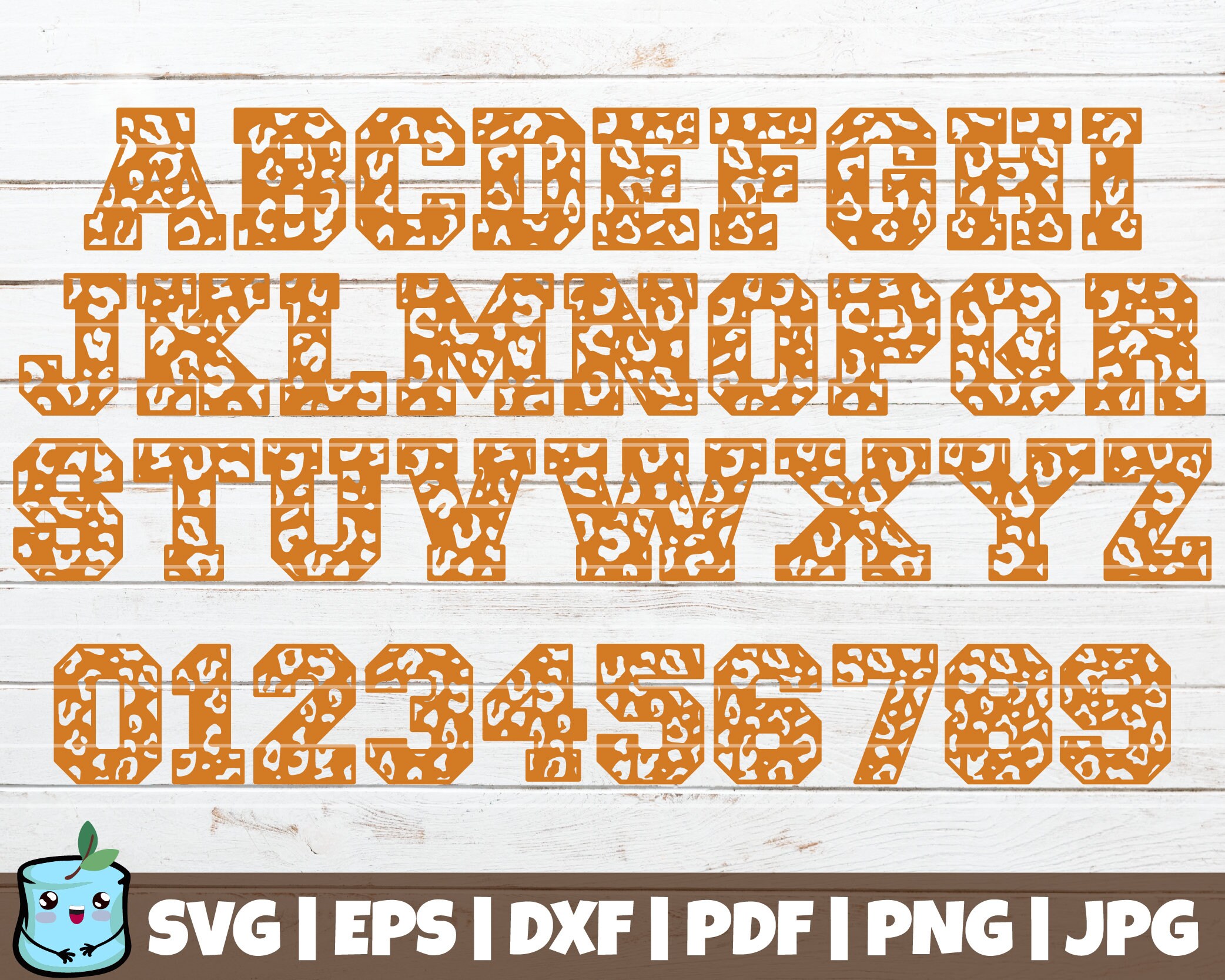 Leopard SVG Letters and Numbers SVG Cut File Commercial Use Instant ...