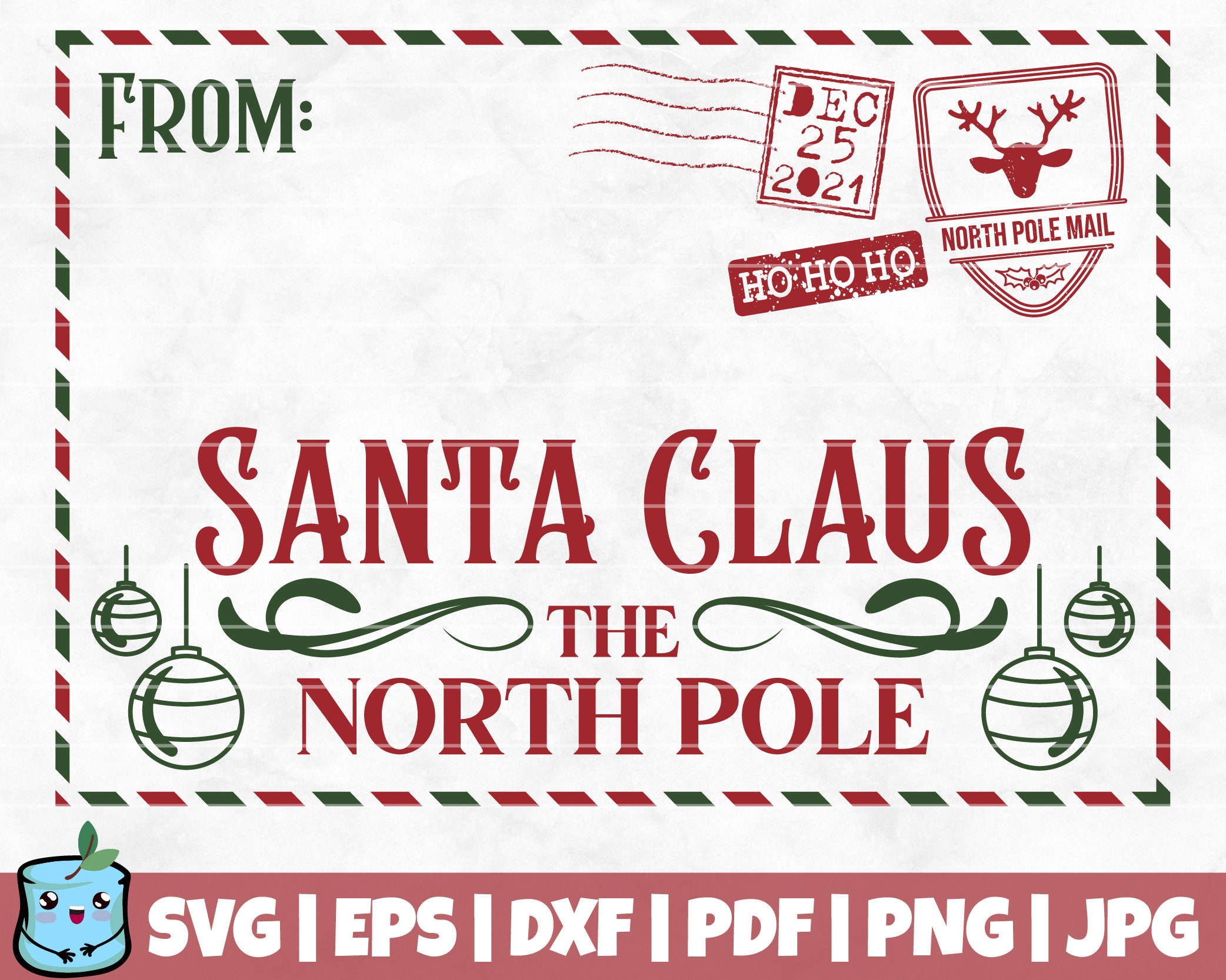 Santa Claus the North Pole SVG Cut File Instant Download | Etsy Canada