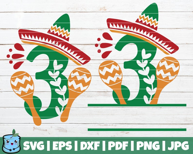 Fiesta Birthday Numbers SVG Bundle Split Monogram SVG | Etsy