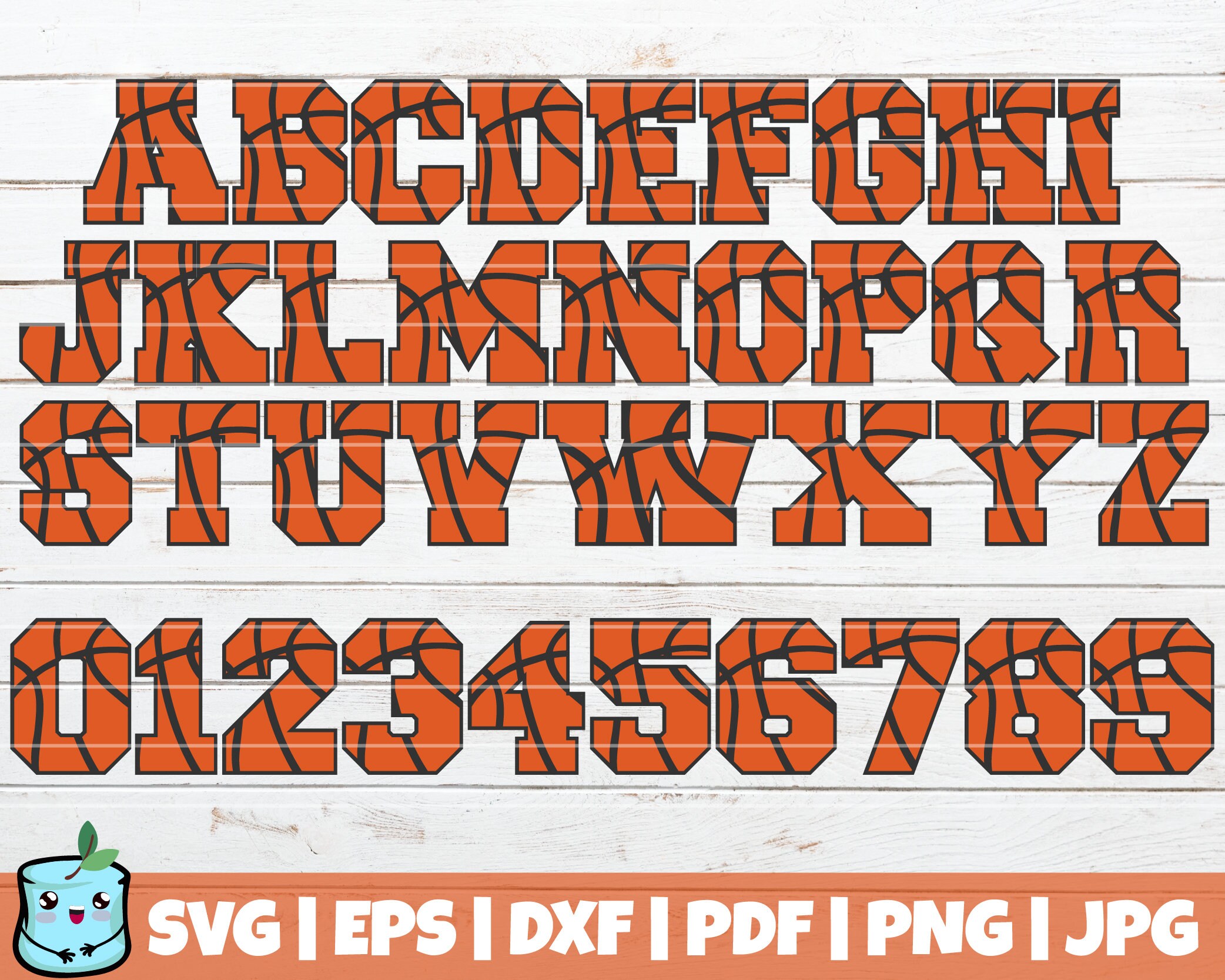 Basketball SVG Letters and Numbers SVG Cut File Commercial - Etsy