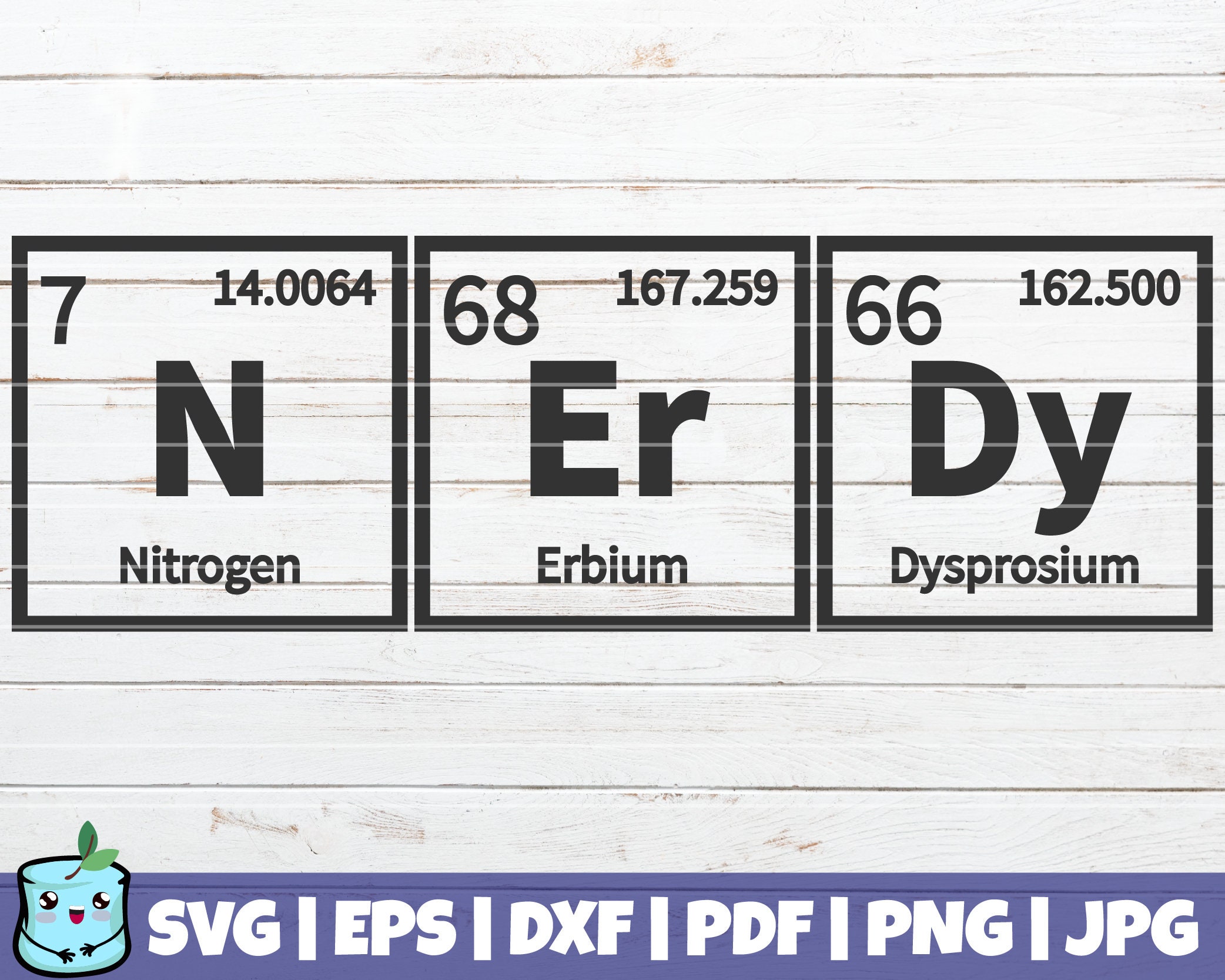 Nerdy Periodic Table SVG Cut File Commercial Use Instant Download Funny ...