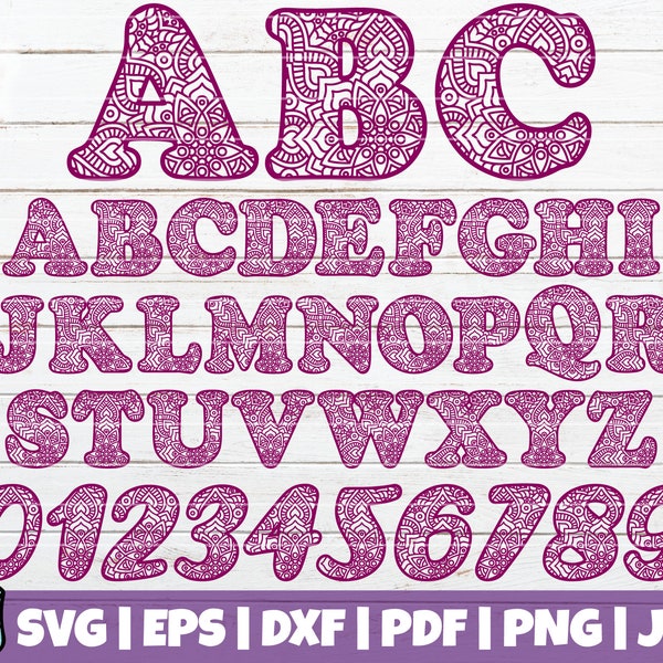Mandala Letters Svg - Etsy