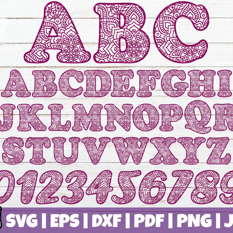 Mandala Letters Svg - Etsy