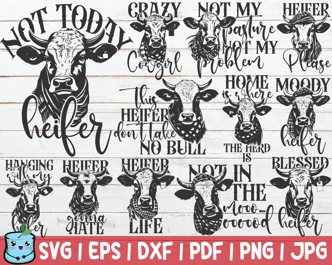 Heifer SVG Bundle Farm Life SVG Cut File Instant Download Commercial ...