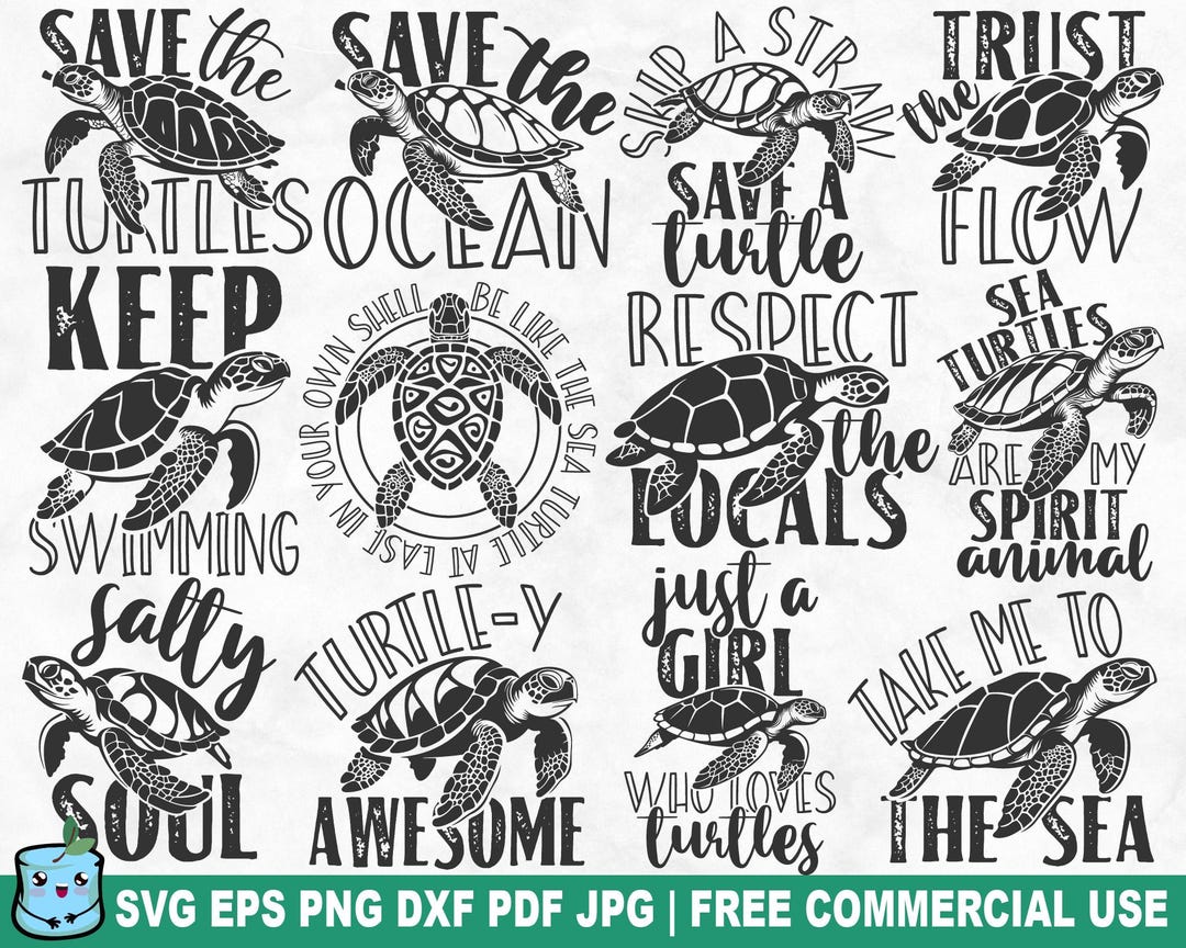 Sea Turtles SVG Bundle, Sea Turtle Rescue SVG Cut File for Cricut ...