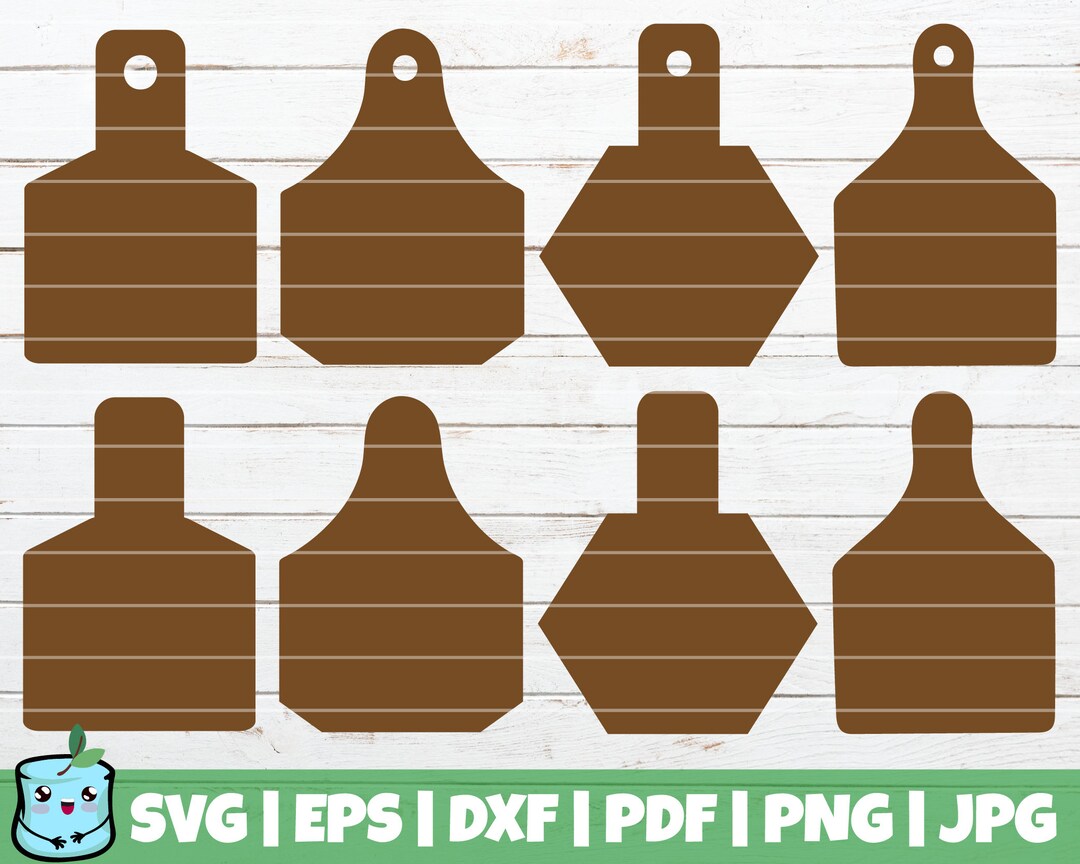 Cow Ear Tags SVG Cut Files Commercial Use Instant Download Vector Clip ...
