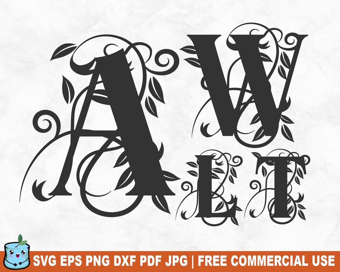 Leaf Swirl Alphabet SVG Cut File, Nature Fall Letters for Cricut ...