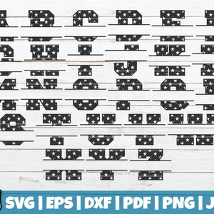 Stars Monogram Letters SVG Cut File SVG Bundle Commercial Use Instant ...