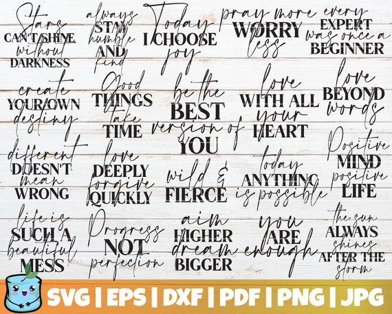 Inspirational Sayings SVG Bundle SVG Cut Files Commercial - Etsy