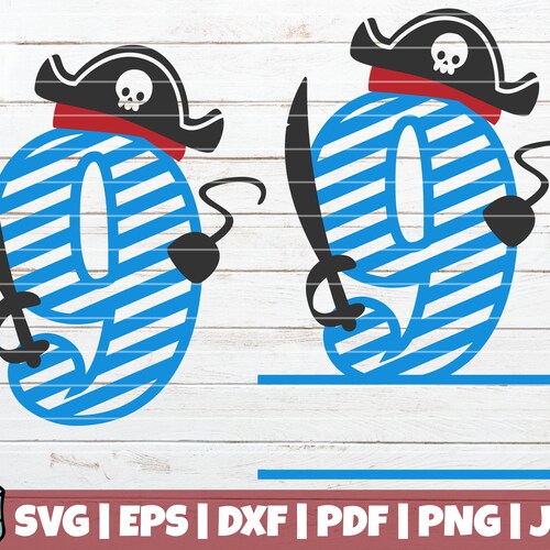 Pirates Birthday Number Nine SVG Cut File Split Monogram SVG - Etsy