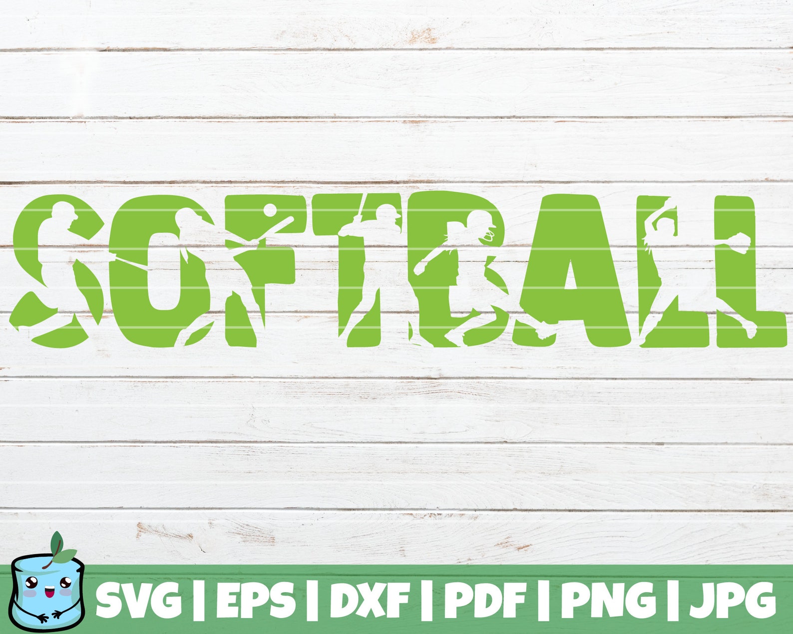 Softball SVG Cut File Commercial Use Instant Download | Etsy