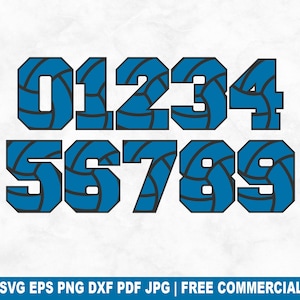 Volleyball Numbers SVG Cut File, Custom Volleyball Numbers SVG for ...