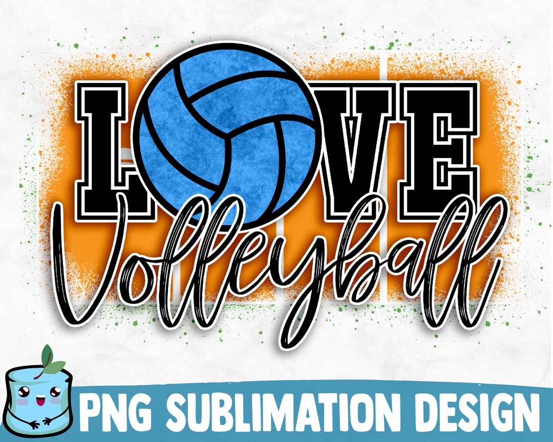 Love Volleyball Sublimation Design | Volleyball PNG Print | Sublimation ...