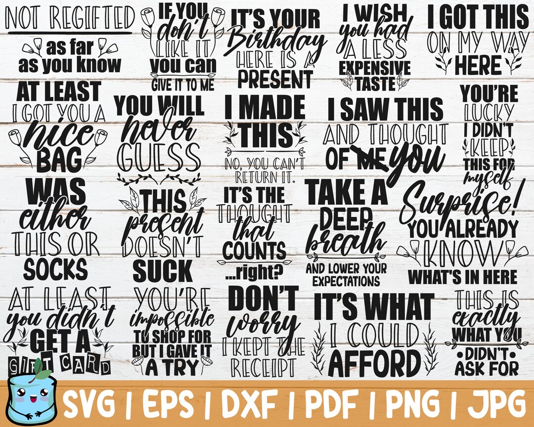 Gift Bag SVG Bundle SVG Cut File Birthday Present Bag SVG Instant ...