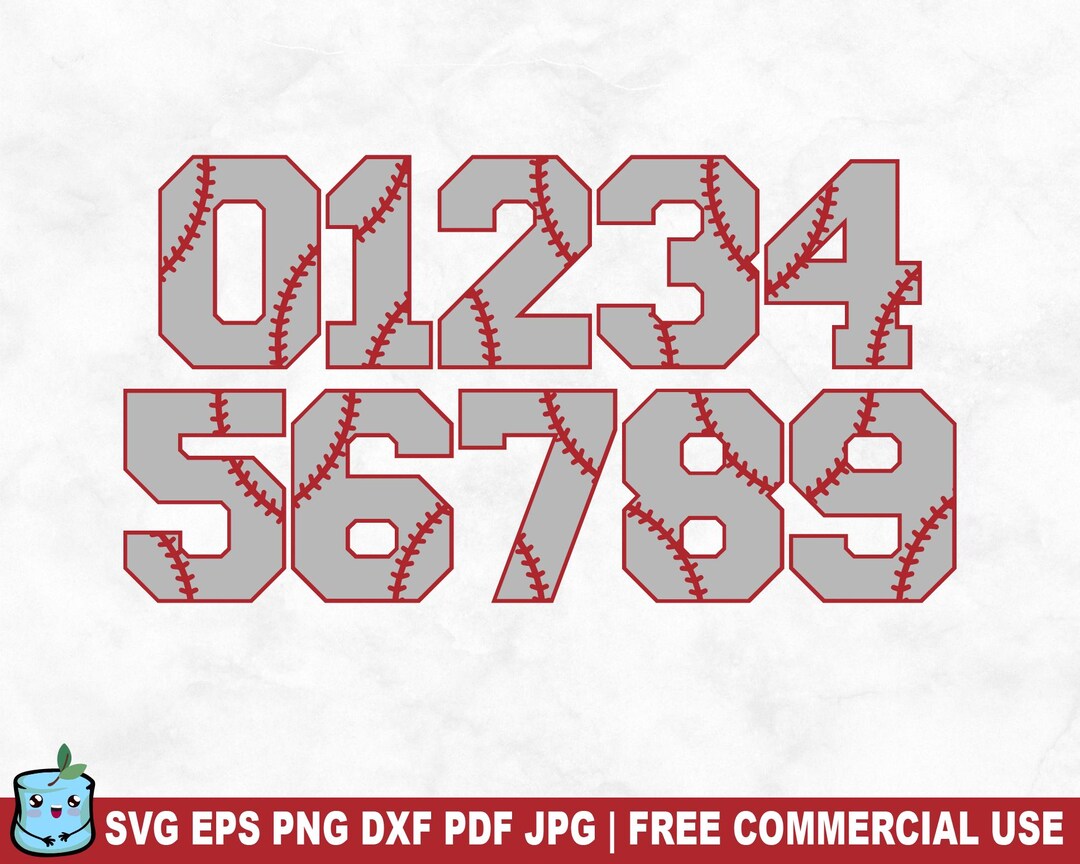 Baseball Softball Numbers SVG Cut File, Custom Baseball Numbers SVG for ...