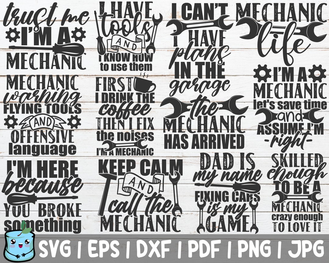 Mechanic SVG Bundle SVG Cut File Handyman SVG Instant Download ...