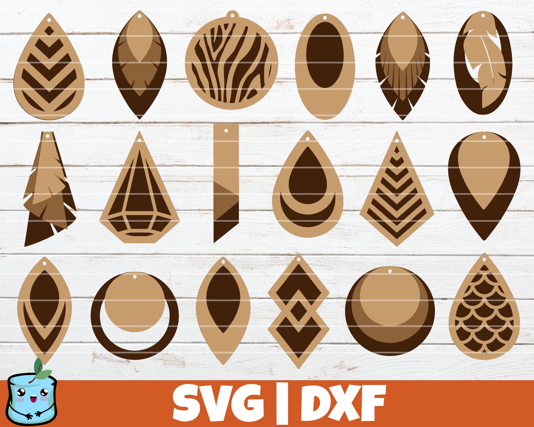 HUGE Earring SVG Bundle SVG Cut Files Commercial Use - Etsy