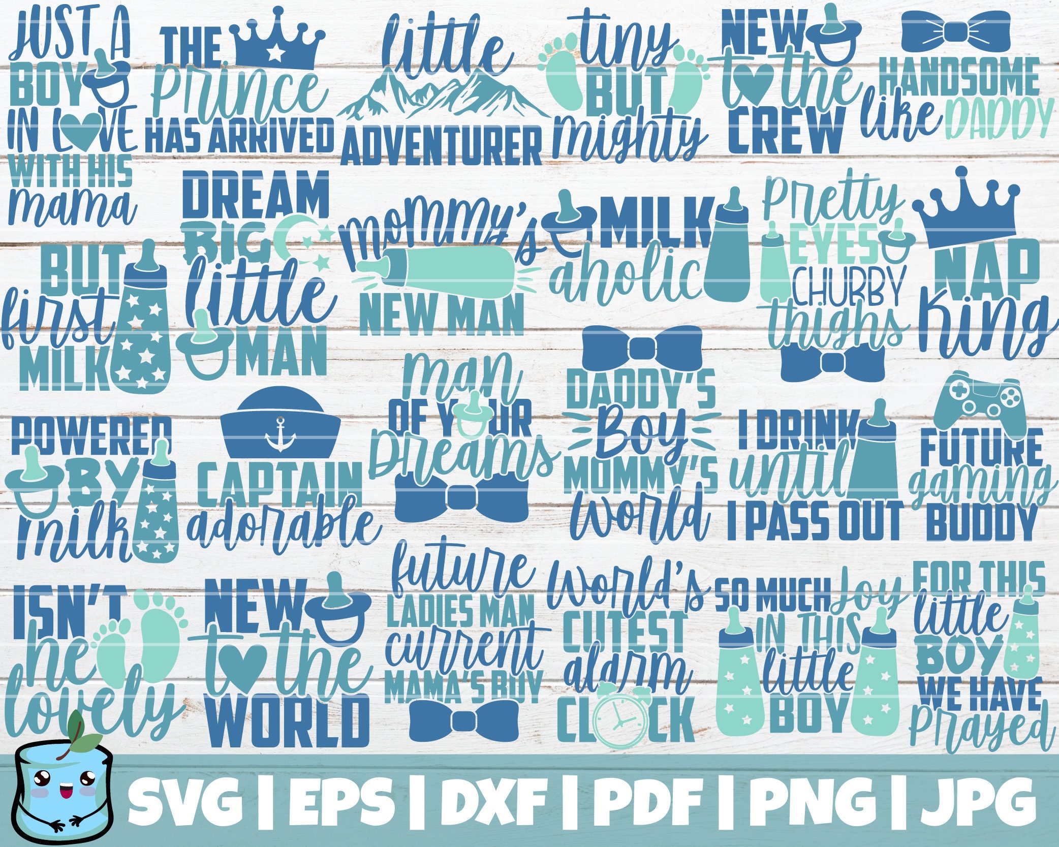 Baby Boy SVG Bundle SVG Cut Files Commercial Use Instant | Etsy