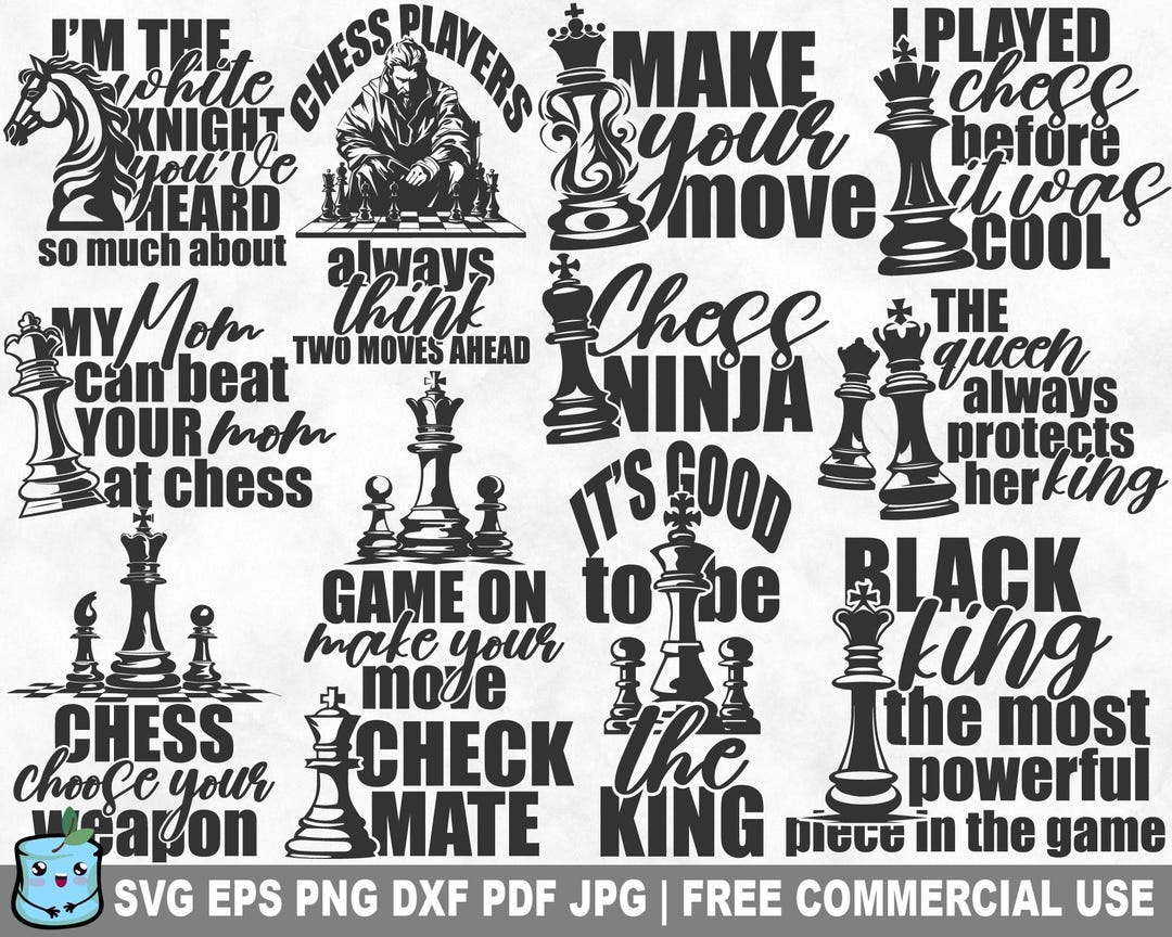 Chess SVG Bundle Checkmate SVG Cut File Funny Chess SVG Instant ...