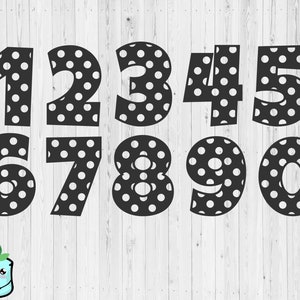 Polka Dot Alphabet and Numbers SVG Cut File | Dotted Font | Commercial ...