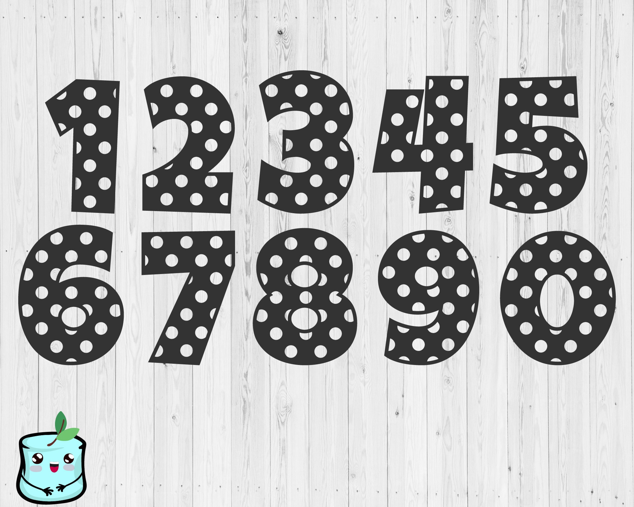 Polka Dot Alphabet and Numbers SVG Cut File Dotted Font - Etsy
