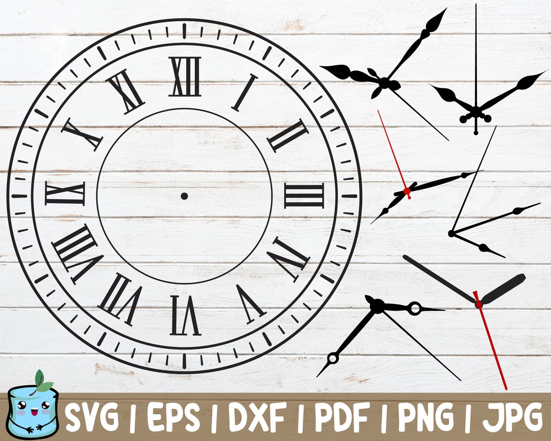 Clock Face With Hands 4 SVG Cut File Old School Clock SVG Cut File ...