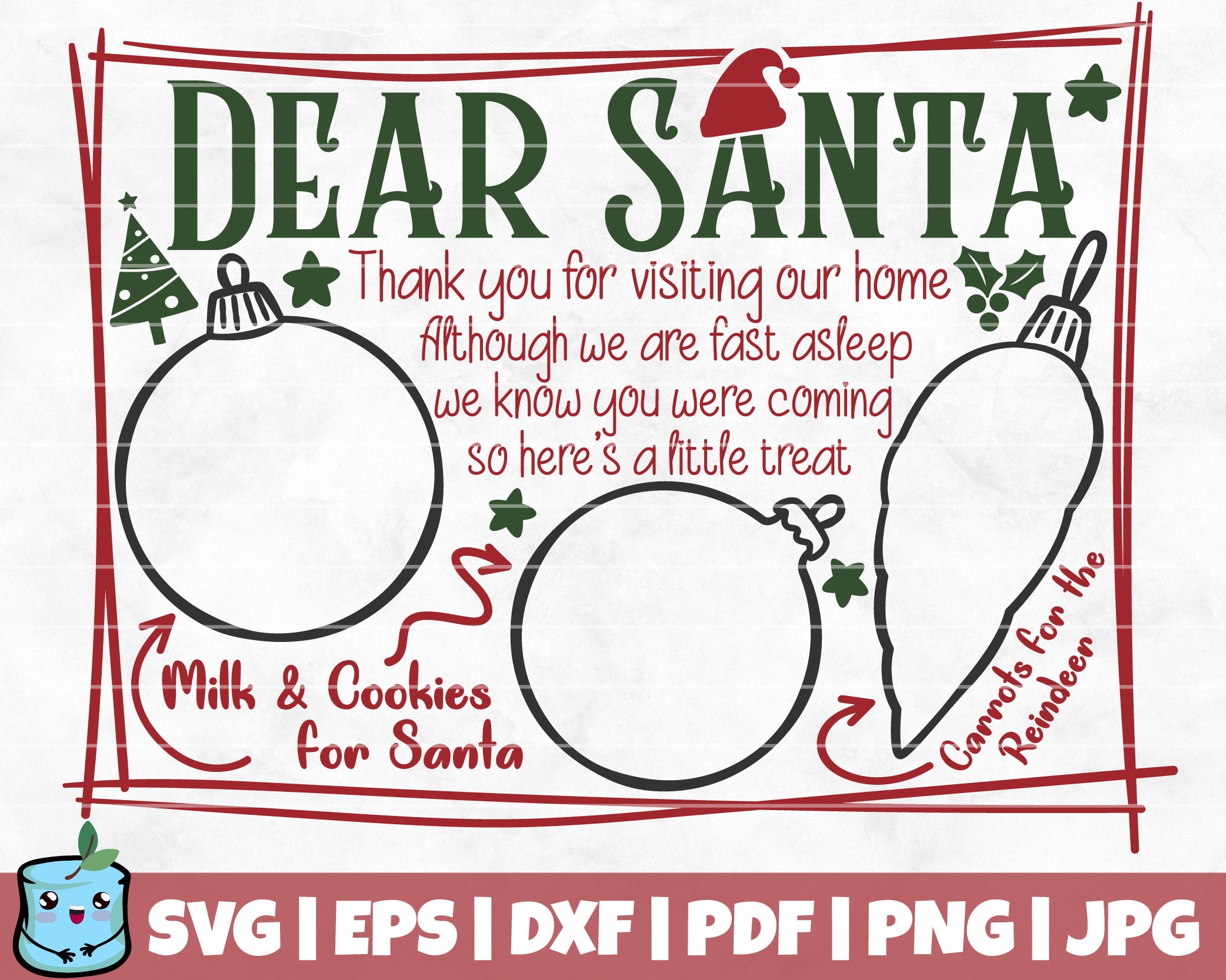 Santa Claus Tray SVG Bundle Christmas Tray Cut File - Etsy