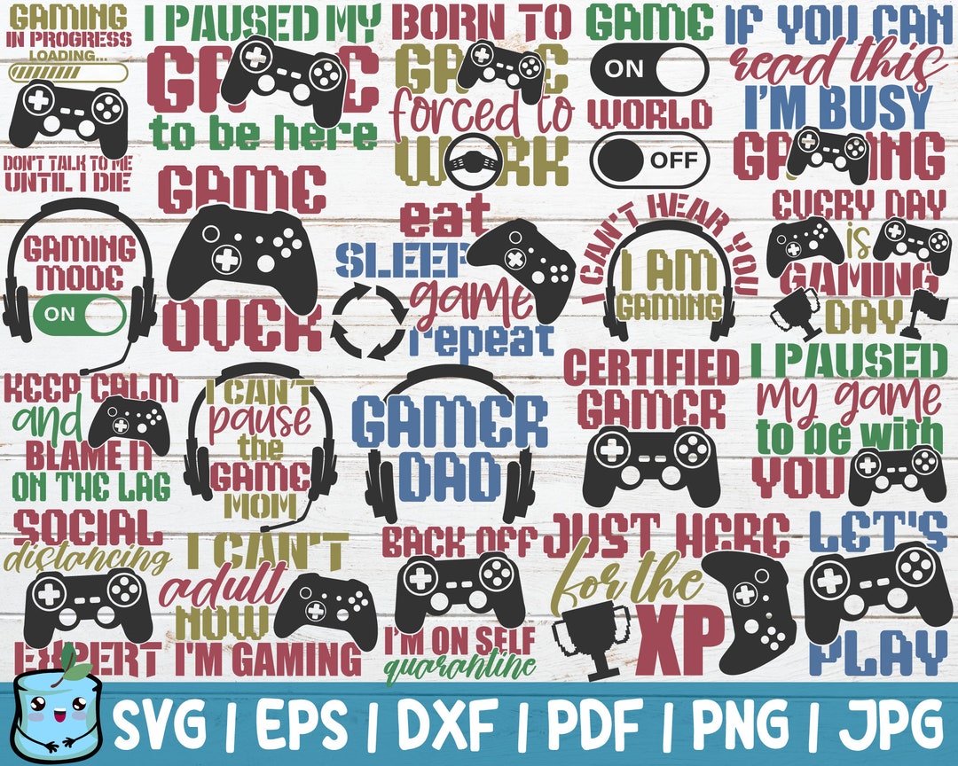 Gaming SVG Bundle Gamer Life SVG Cut File Gaming Humour Illustration ...