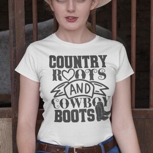 Country Roots Cowboy Boots SVG Cut File, Love Country Music SVG for ...