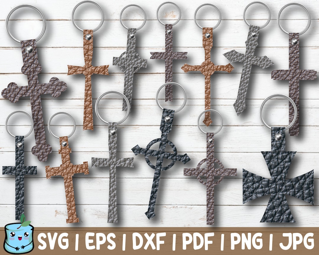 Crosses Key Fob SVG Bundle | Cross Keychains SVG Templates | Commercial ...
