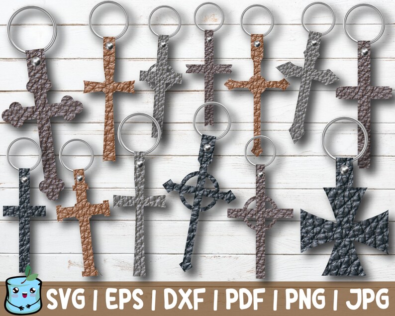 Crosses Key Fob SVG Bundle | Cross Keychains SVG Templates | Commercial ...