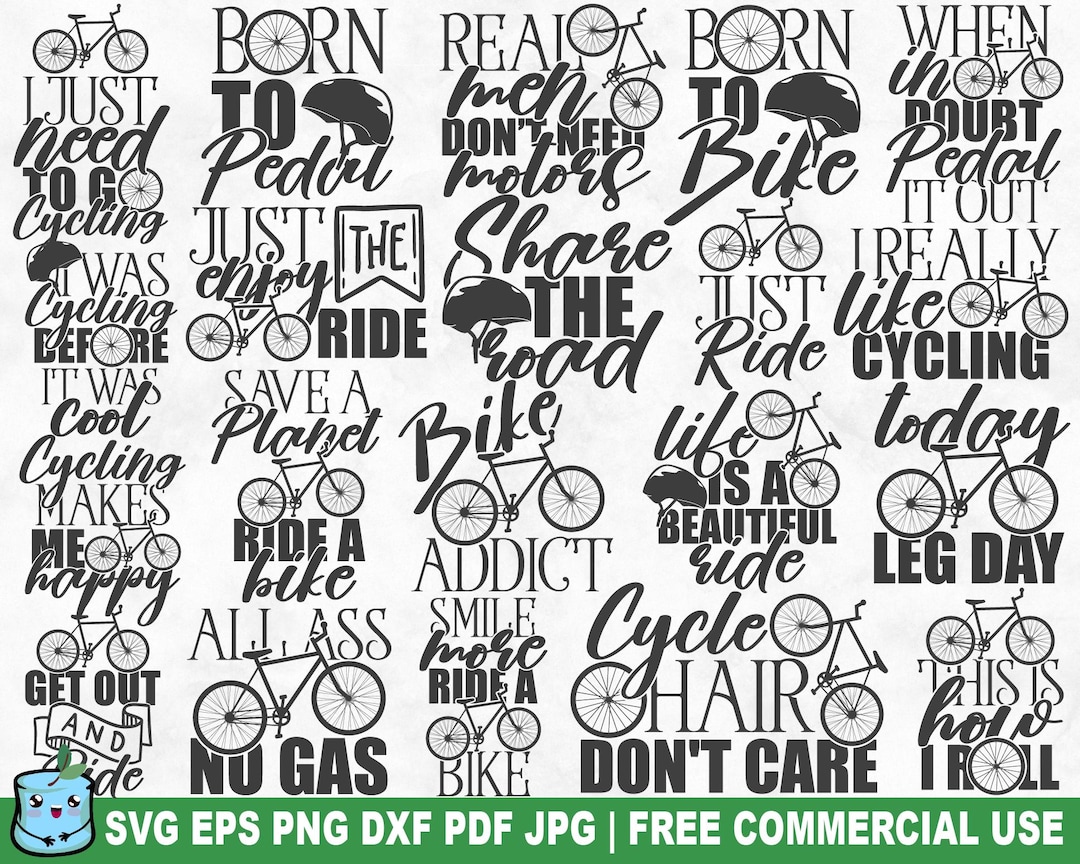 Cycling SVG Bundle | Bike SVG Cut File | Instant Download | Commercial ...