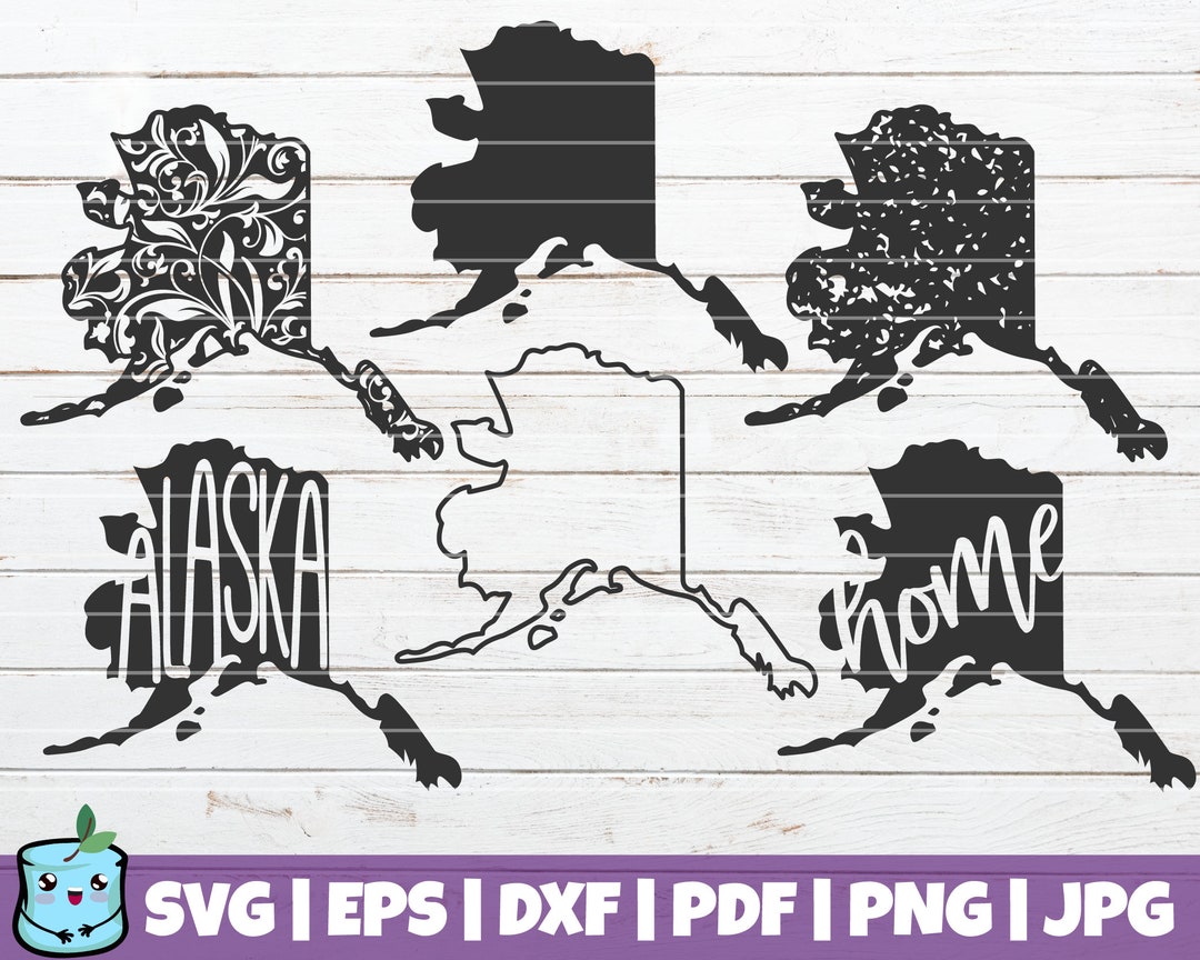 Alaska State SVG Bundle SVG Cut Files Commercial Use Instant Download ...