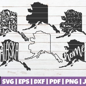 Alaska State SVG Bundle SVG Cut Files Commercial Use | Etsy