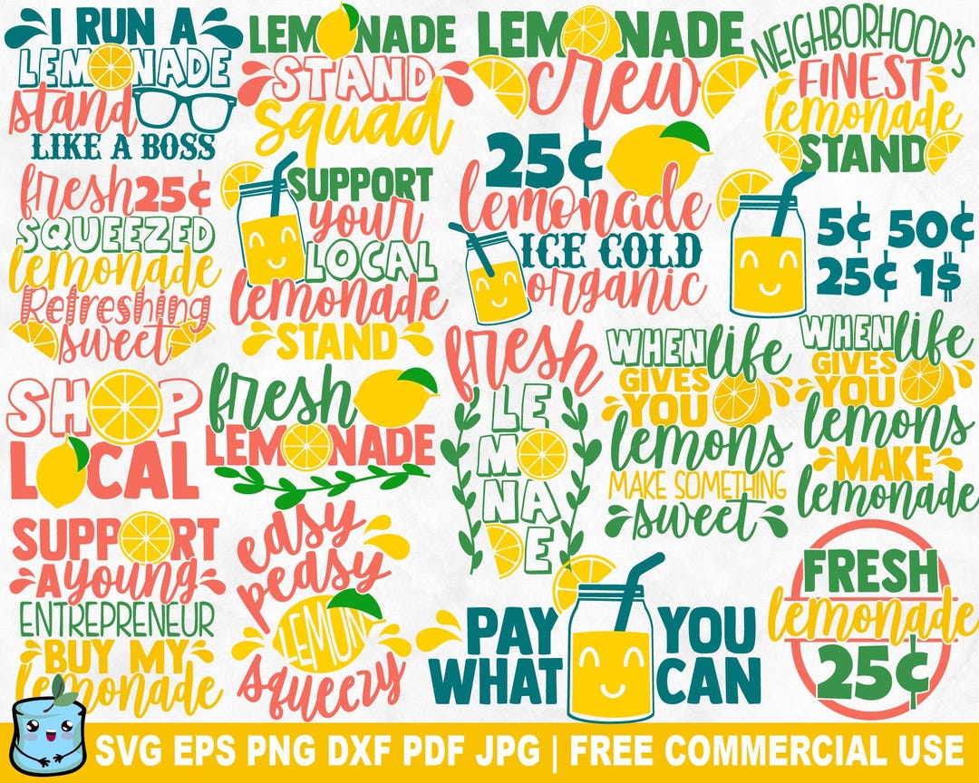 Lemonade SVG Bundle | Lemonade Cart SVG Cut Files | Commercial Use ...