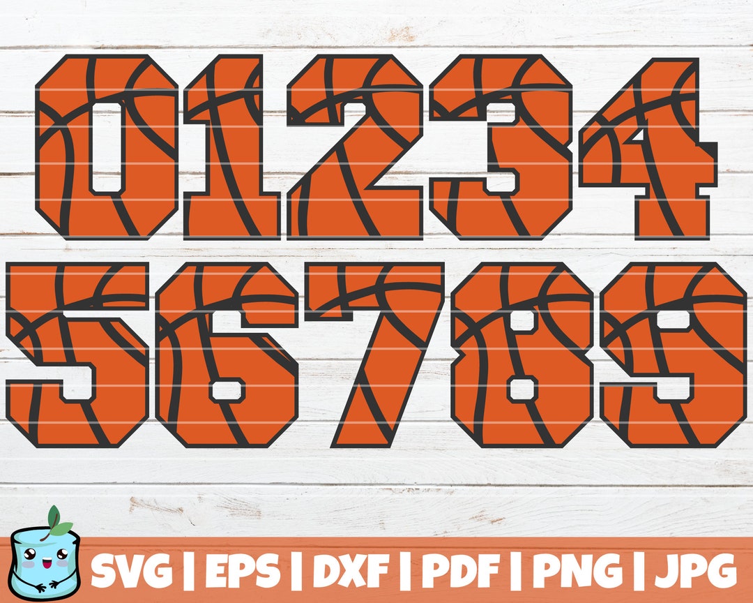 Basketball Numbers SVG Cut Files Commercial Use Instant Download ...