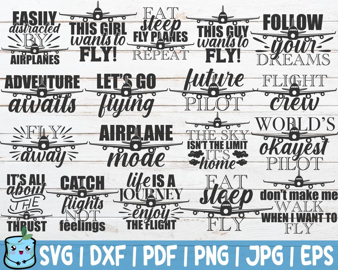 Aviation SVG Bundle Pilot SVG Cut File Instant Download Commercial Use ...