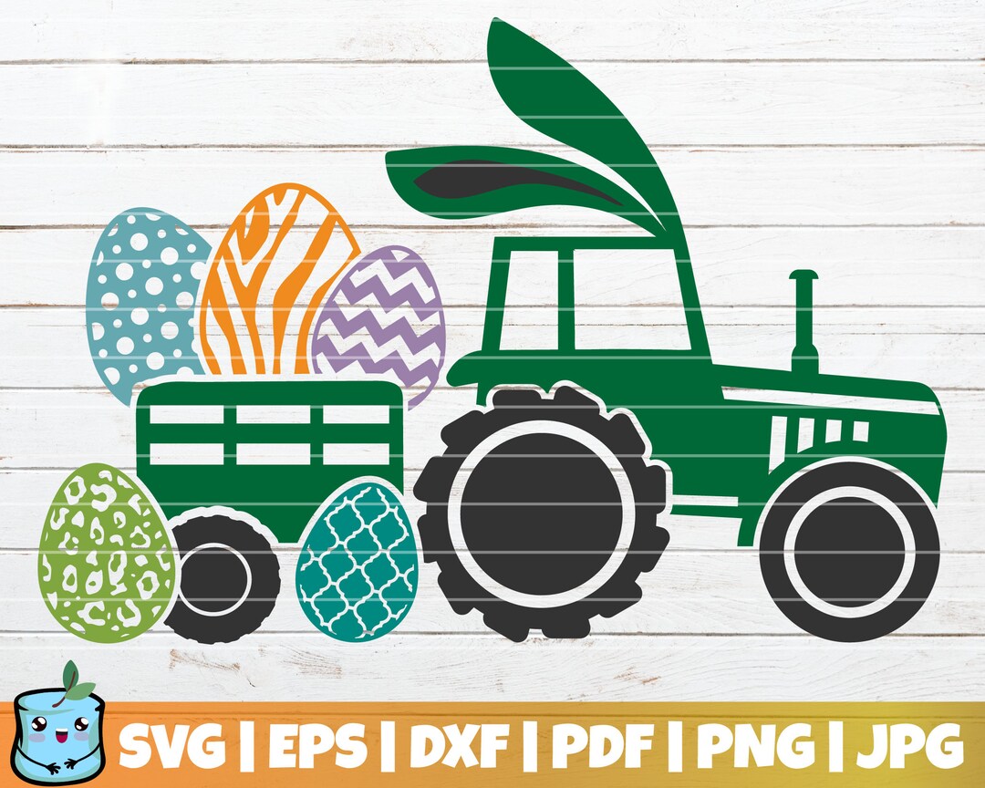 Easter Tractor SVG Cut File Easter Truck With Eggs SVG Commercial Use ...