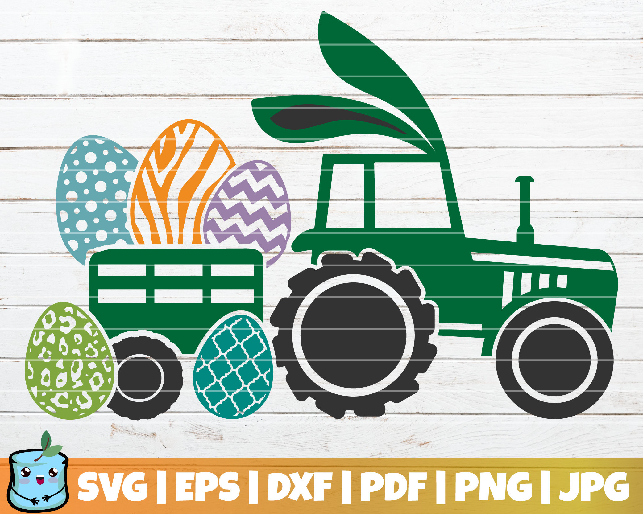Easter Tractor SVG Cut File Easter Truck With Eggs SVG | Etsy