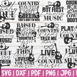 Country Music SVG Bundle American SVG Cut File Instant Download ...