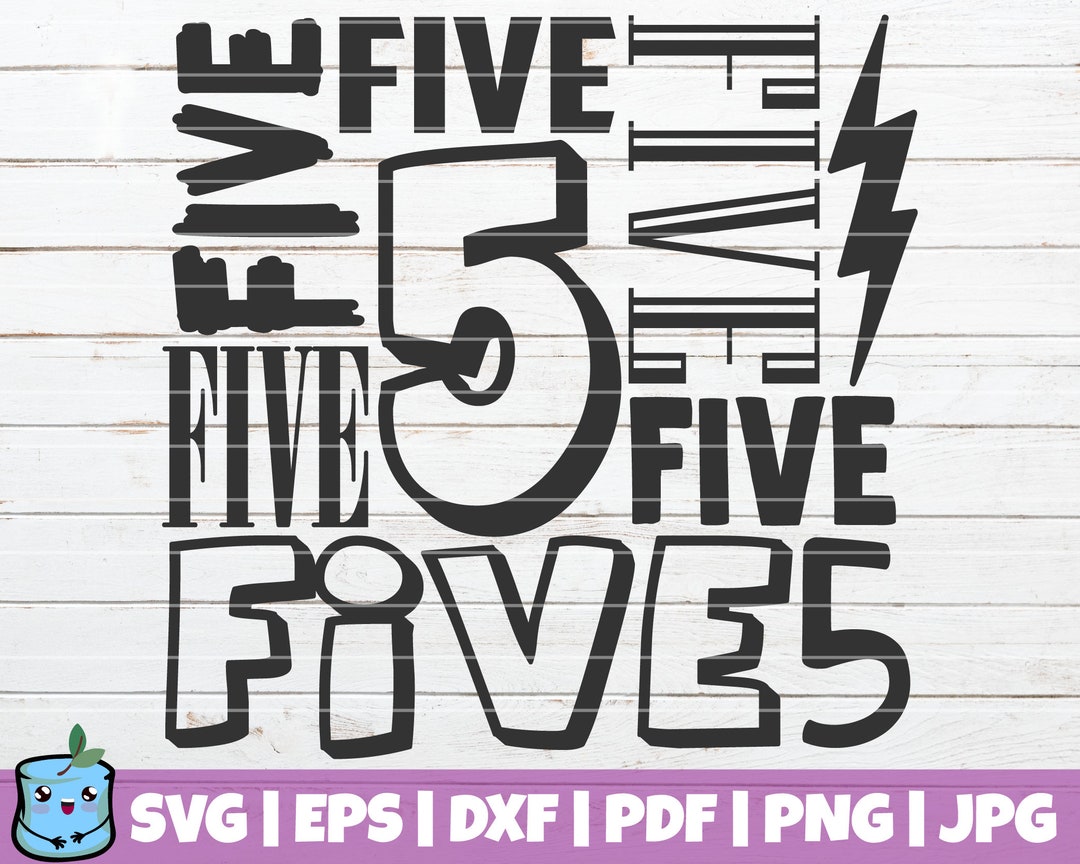Number Five SVG Cut File Commercial Use Instant Download Printable ...
