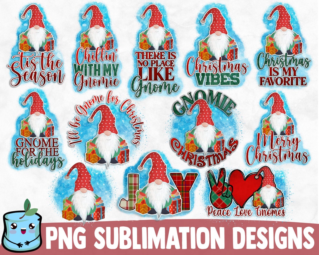 Christmas Gnomes Sublimation Bundle Christmas PNG Print Christmas Gnome ...