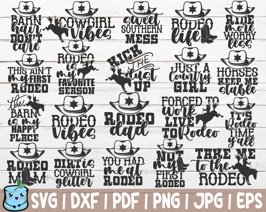 Rodeo SVG Bundle Cowgirl SVG Southern Girl SVG Commercial Use Instant ...