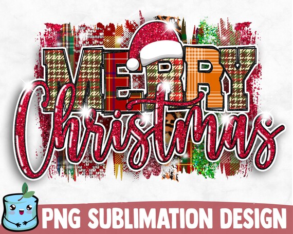 Merry Christmas Sublimation Design Christmas PNG Print | Etsy