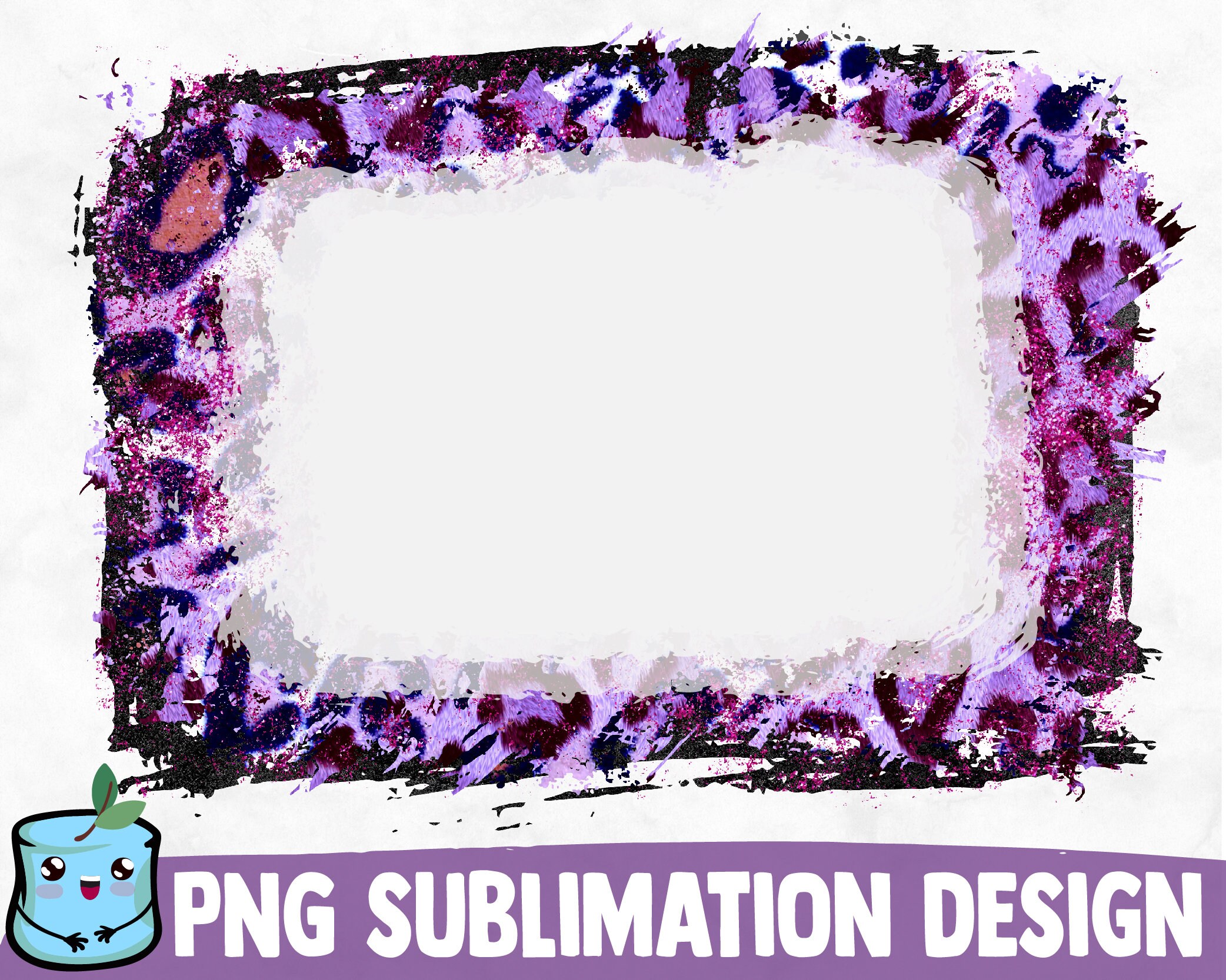 Bleached Purple Leopard Frame Leopard Print Transparent | Etsy