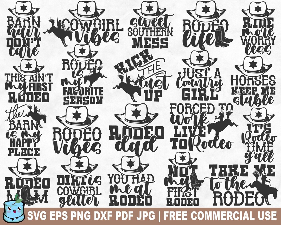 Rodeo SVG Bundle | Cowgirl SVG | Southern | Commercial Use | Instant ...