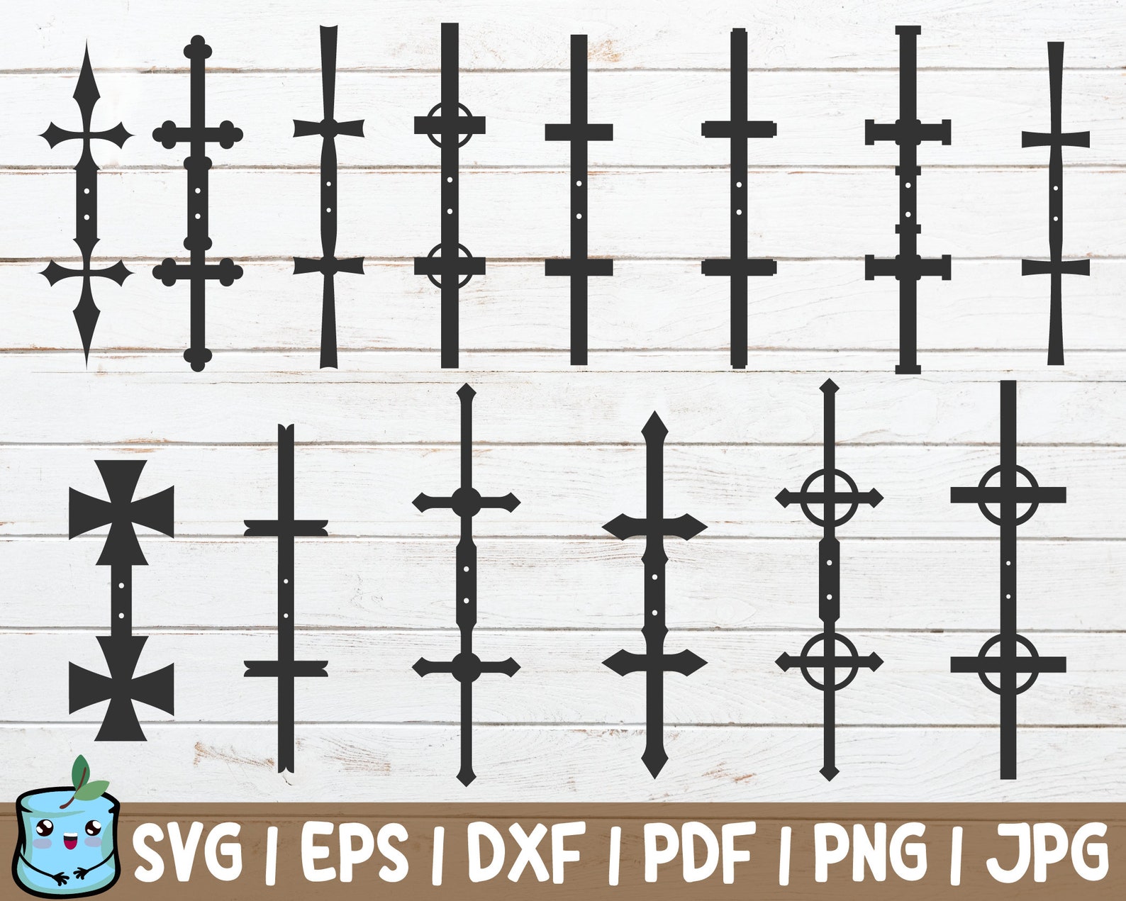 Crosses Key Fob SVG Bundle Cross Keychains SVG Templates Commercial Use ...