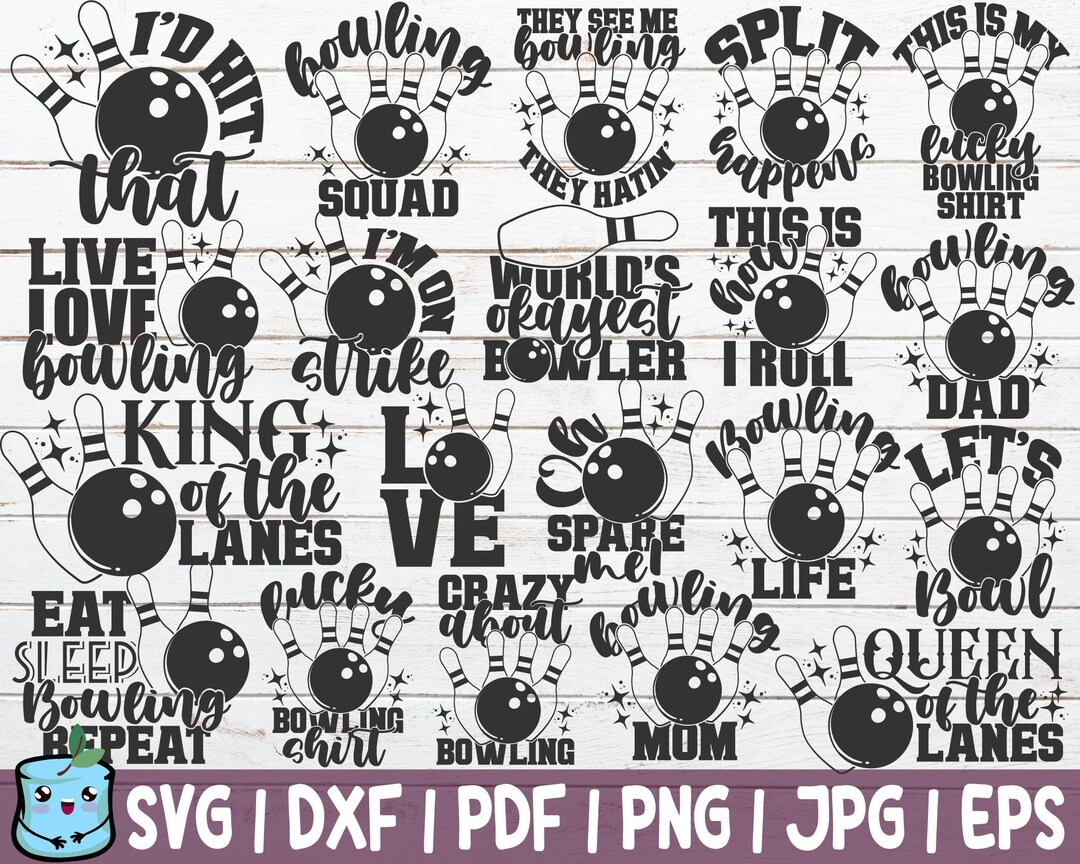 Bowling SVG Bundle Bowling SVG Cut File Instant Download Commercial Use ...